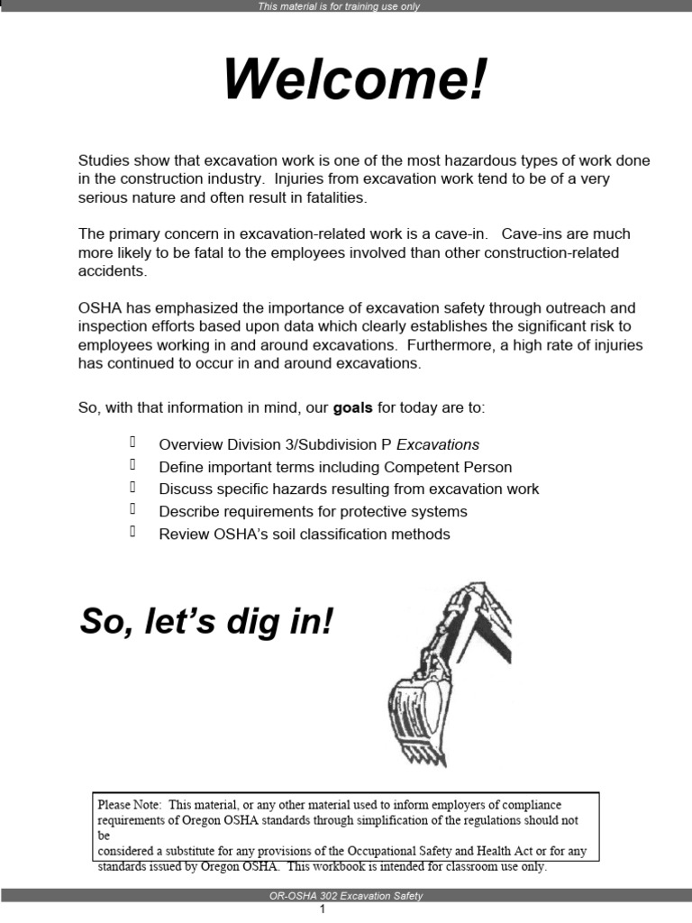 Excavation Safety Training Guide | PDF | Occupational Safety And Health ...