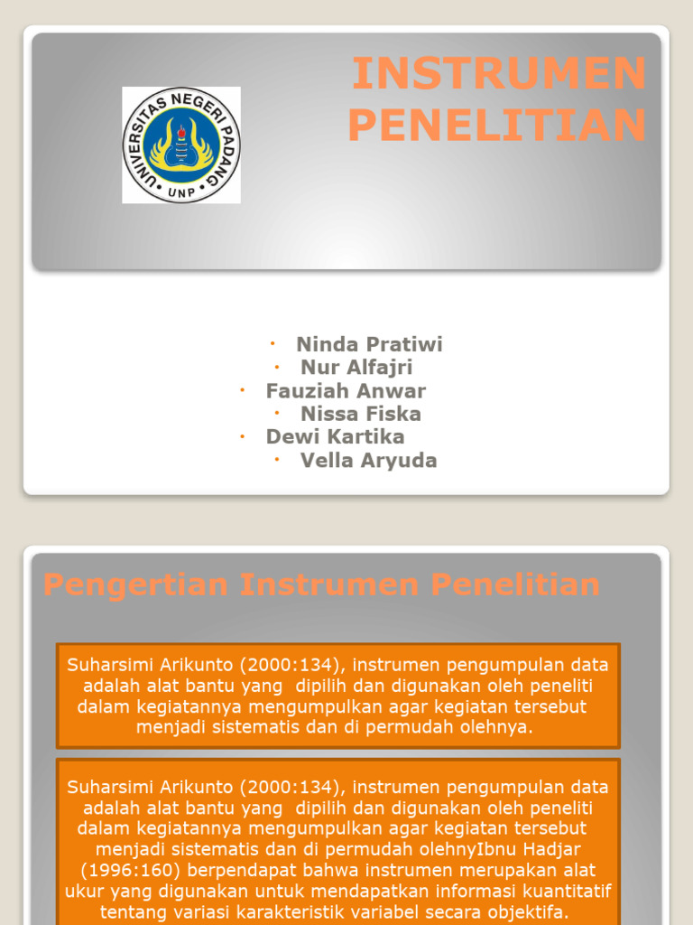 Presentasi 5 - Instrumen Penelitian | PDF