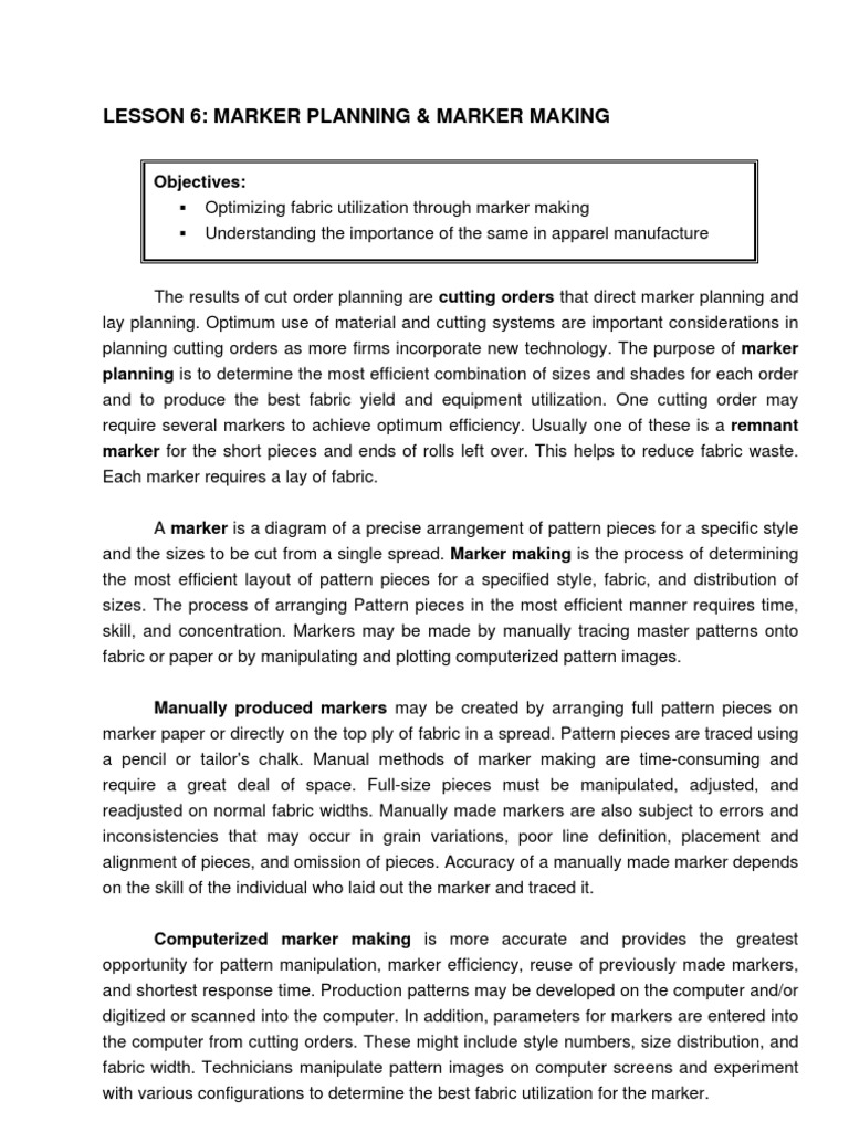 Marker Planning | PDF | Clothing | Computing And Information Technology