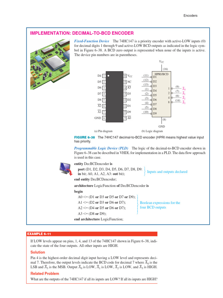 8.Decimal-To-BCD Encoder - VHDL | PDF | Binary Coded Decimal | Logic Gate