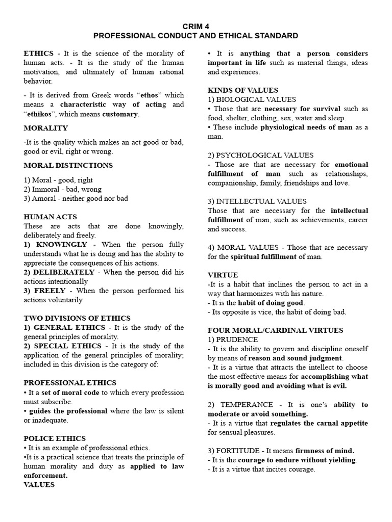 Crim 4 Ethics | PDF | Courage | Morality