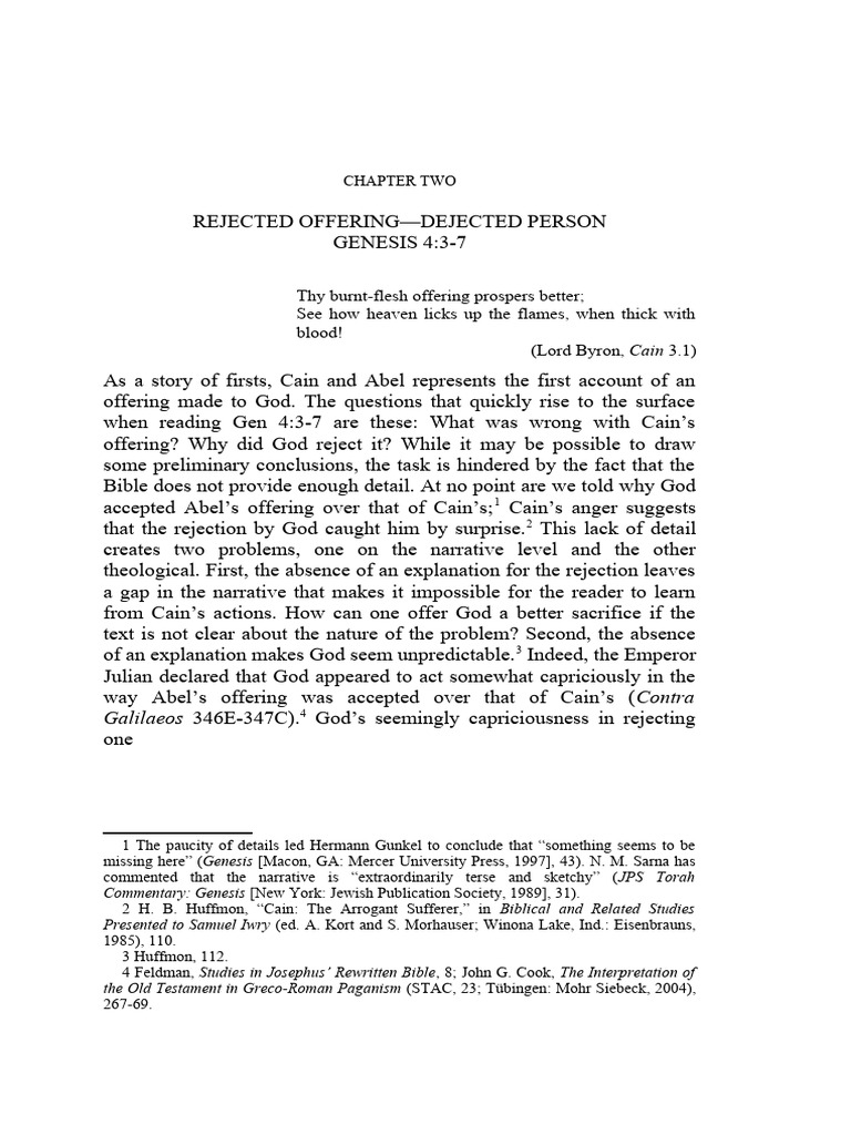 Cain and Abel in Text and Tradition | PDF | Cain And Abel | Book Of Genesis