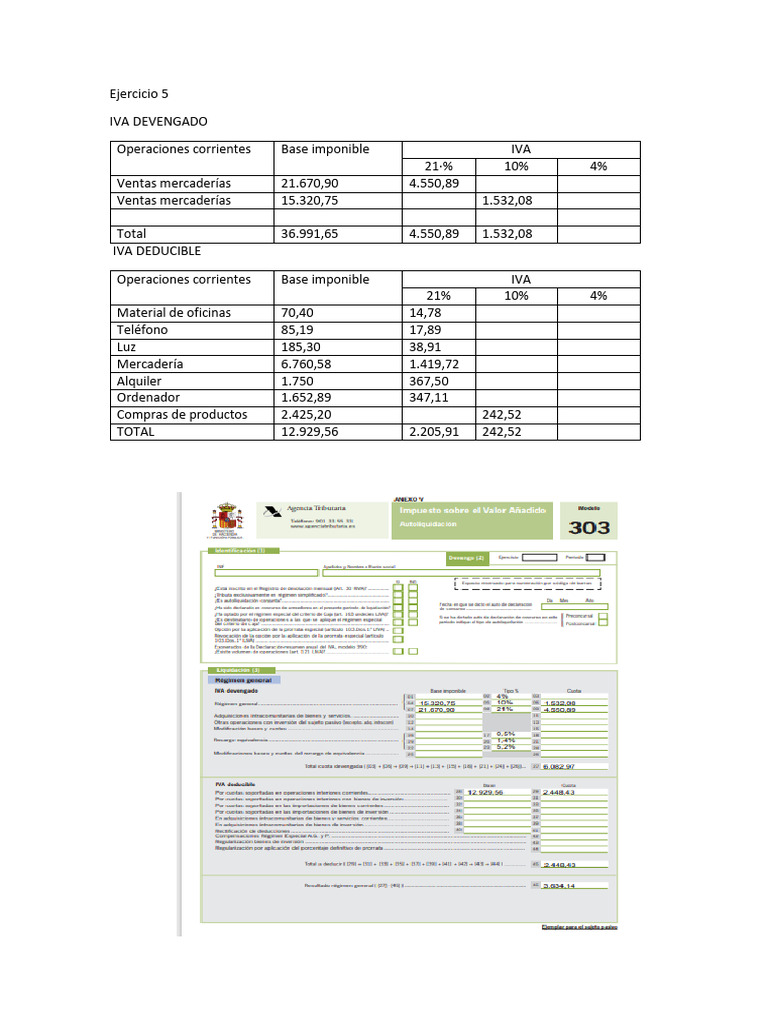 Ejercicios Iva | PDF