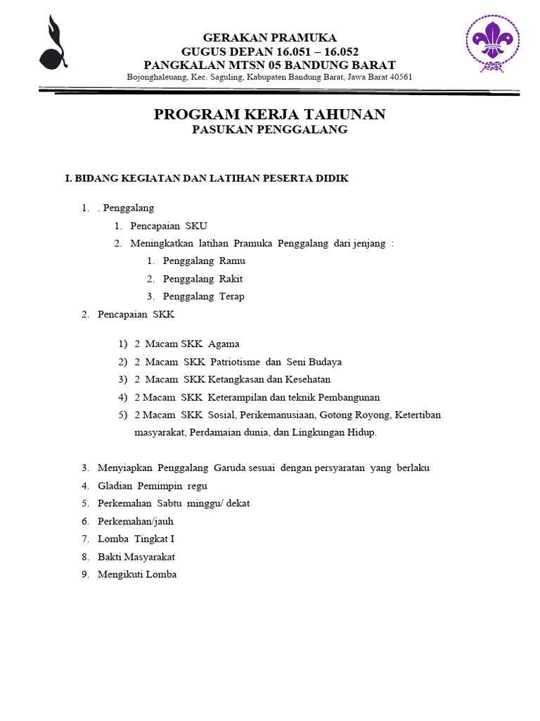 Program Kerja Tahunan 1 | PDF