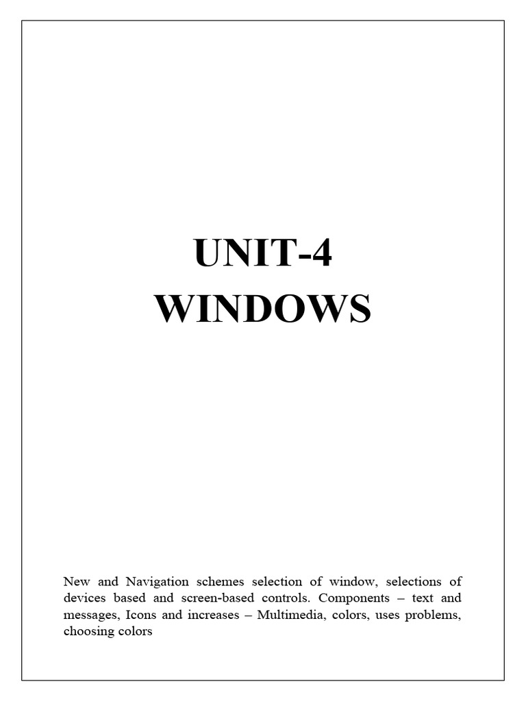 Unit 4 Human Computer Interface Notes Pdf