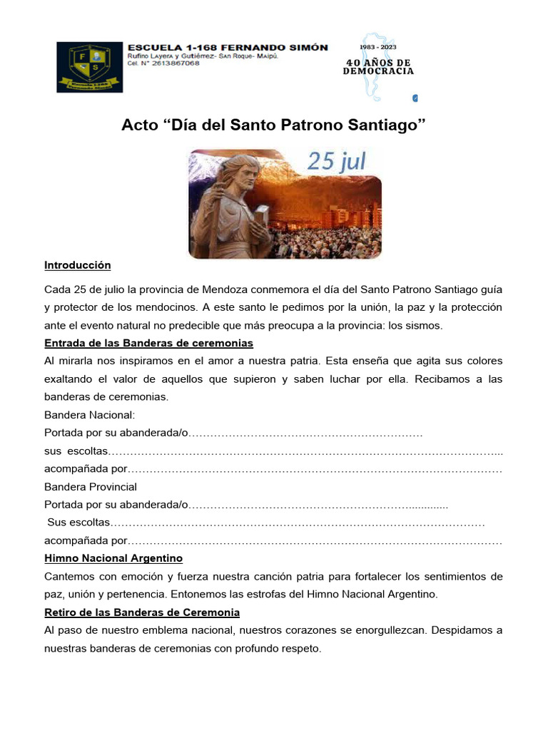 ACTO PATRONO SANTIAGO | PDF