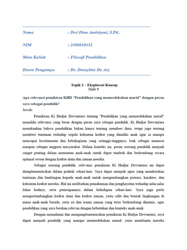 Dwi Dian Andriyani - Eksplorasi - Slide 9 | PDF | Karier & Perkembangan