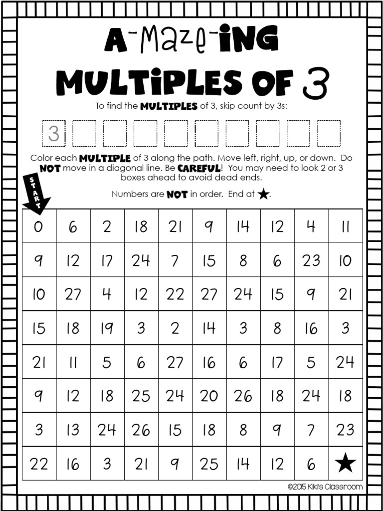 multiplication maze | PDF