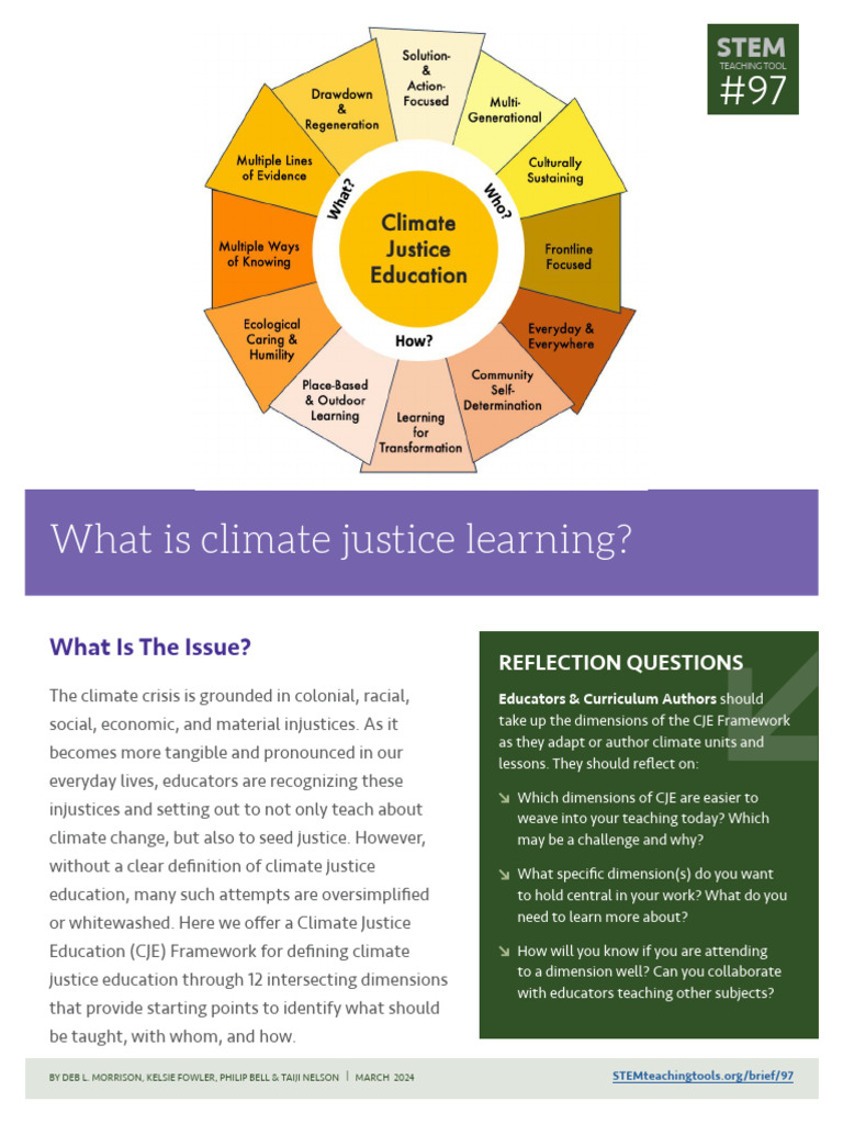 STEM Teaching Tool 97 Climate Justice Learning | PDF | Expert | Learning