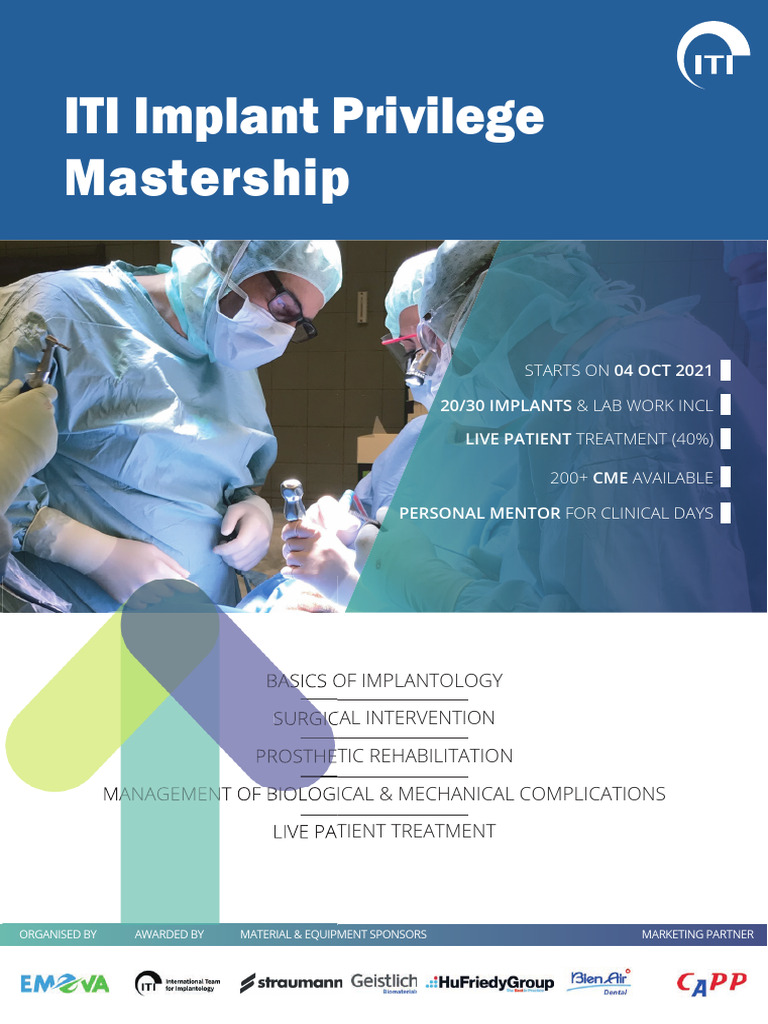 Brochure ITI Implant Privilege Mastership-3 | PDF | Dental Implant ...