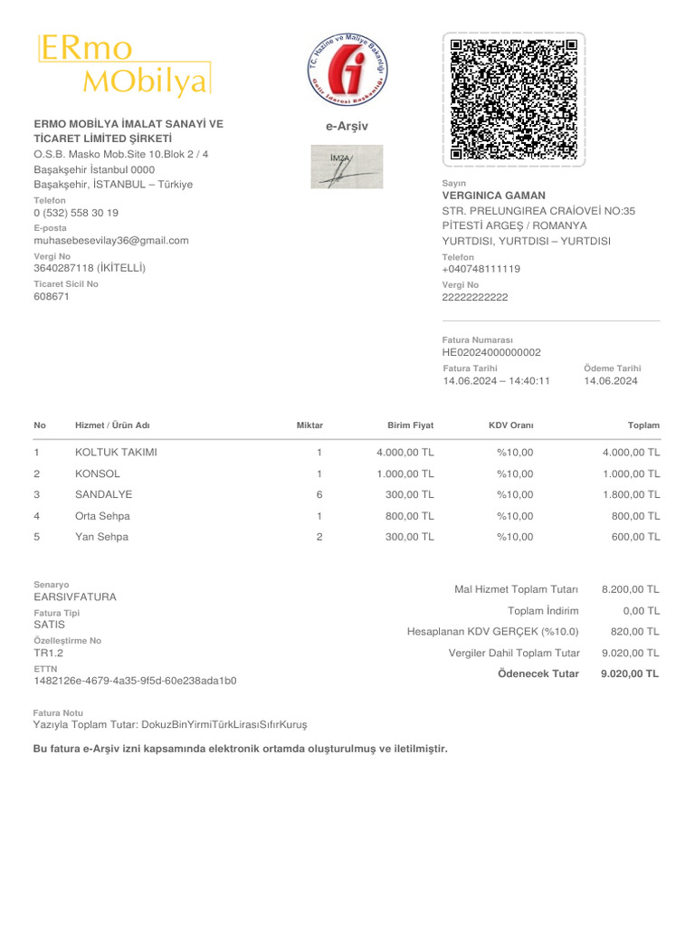 ROMANYA FATURA | PDF