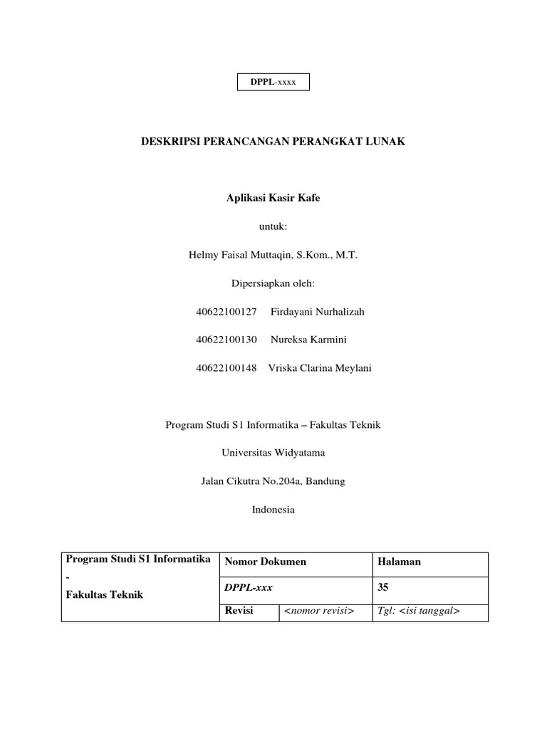 DPPL - Aplikasi Kasir Kafe | PDF | Bisnis