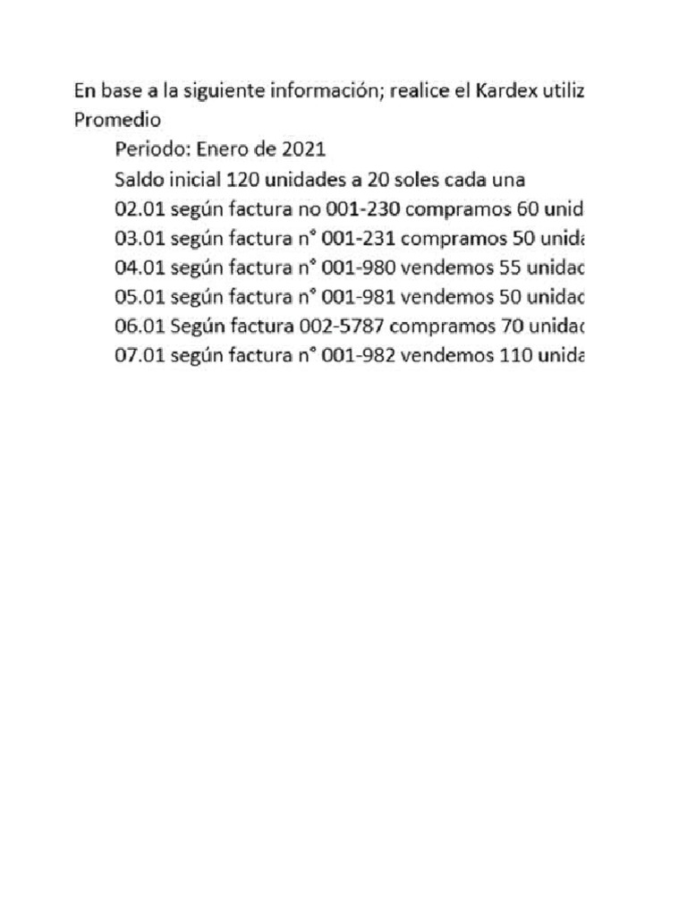 Caso Practico - Kardex 2 | PDF