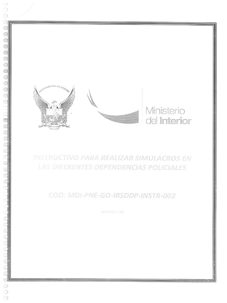 INSTRUCTIVO PARA REALIZAR SIMULACROS EN DEPENDENCIAS POLICIALES (2) - Comprimido | PDF