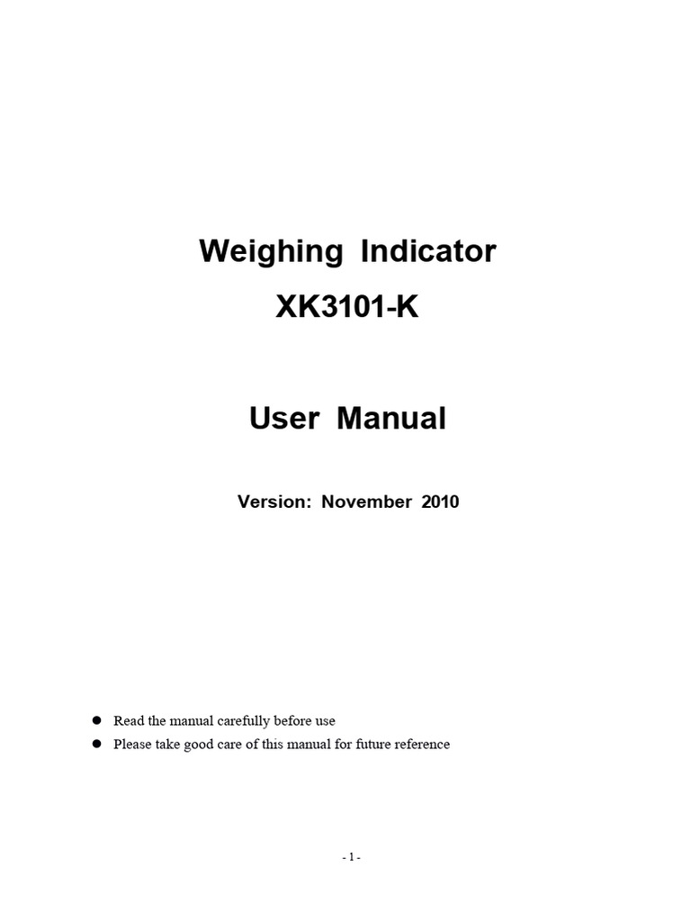 XK3101-K Weight Indicator Manual | PDF | Power Supply | Analog To ...