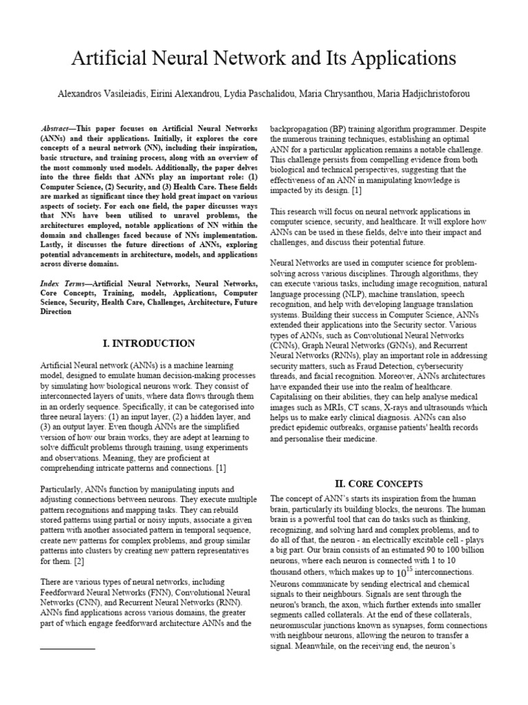 ANNand Its Applications | PDF | Artificial Neural Network | Computer Vision