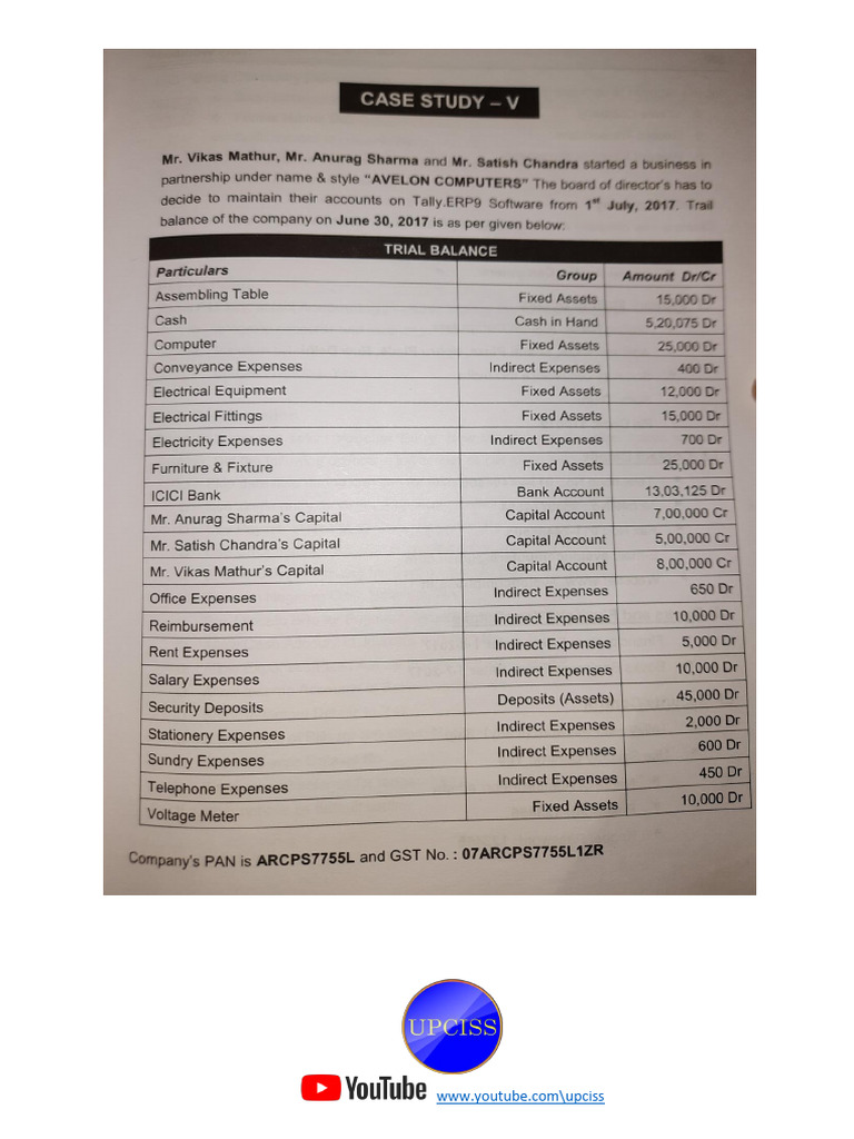Tally Workbook Case Study - 5 | PDF