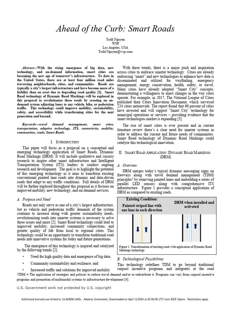 Nguyen Ahead - of - The - Curb - Smart - Roads | PDF | Traffic ...