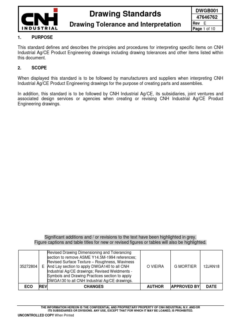 DWGB001 - Drawing Tolerance and Interpretation (Rev.E) | PDF | Screw ...
