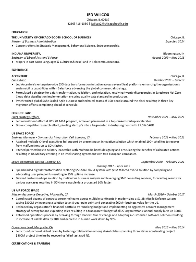 Jed Wilcox's Résumé | PDF | Business