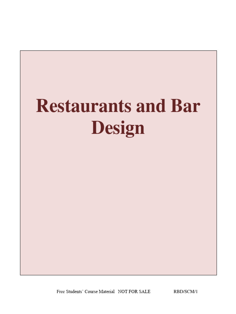 Restaurant and Bar Design | PDF | Restaurants | Kitchen