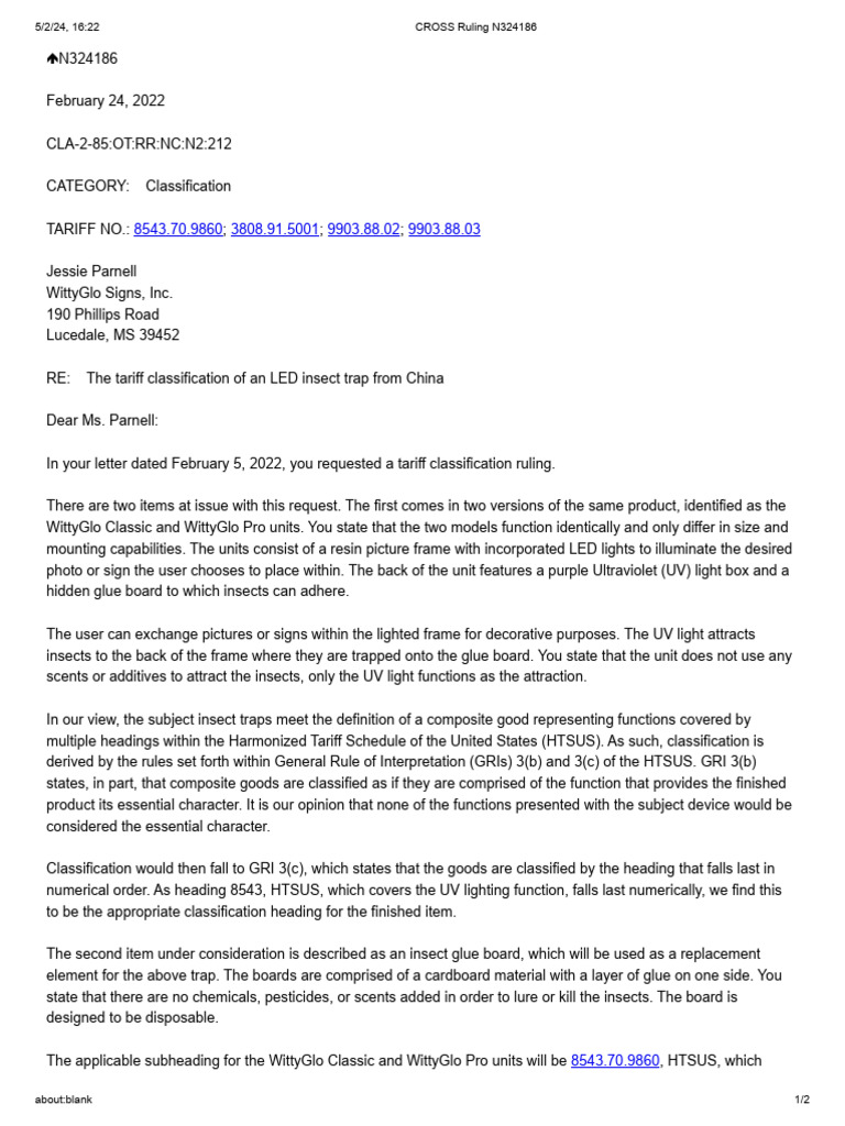 CROSS Ruling N324186 Lampara UV Mata Insectos | PDF | Technology ...