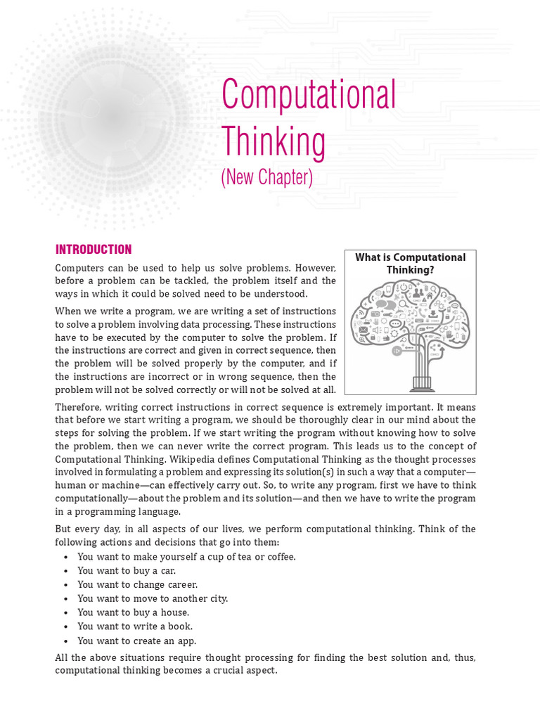 Four Pillars of Computational Thinking | PDF | Thought | Algorithms