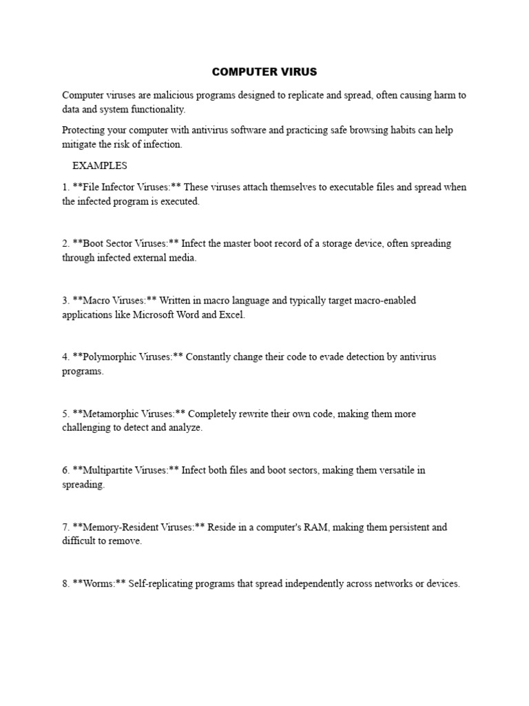 COMPUTER VIRUS | Download Free PDF | Computer Virus | Malware