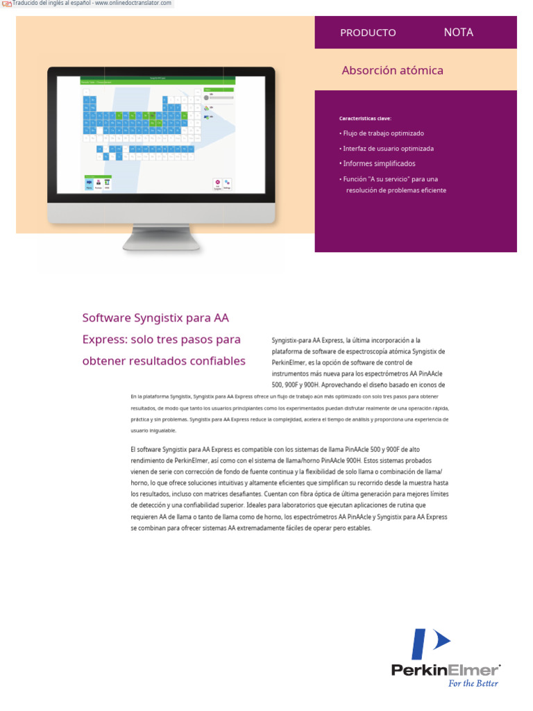 PRD - Syngistix For AA Express For PinAAcle 900H - 014126 - 01.en - Es ...