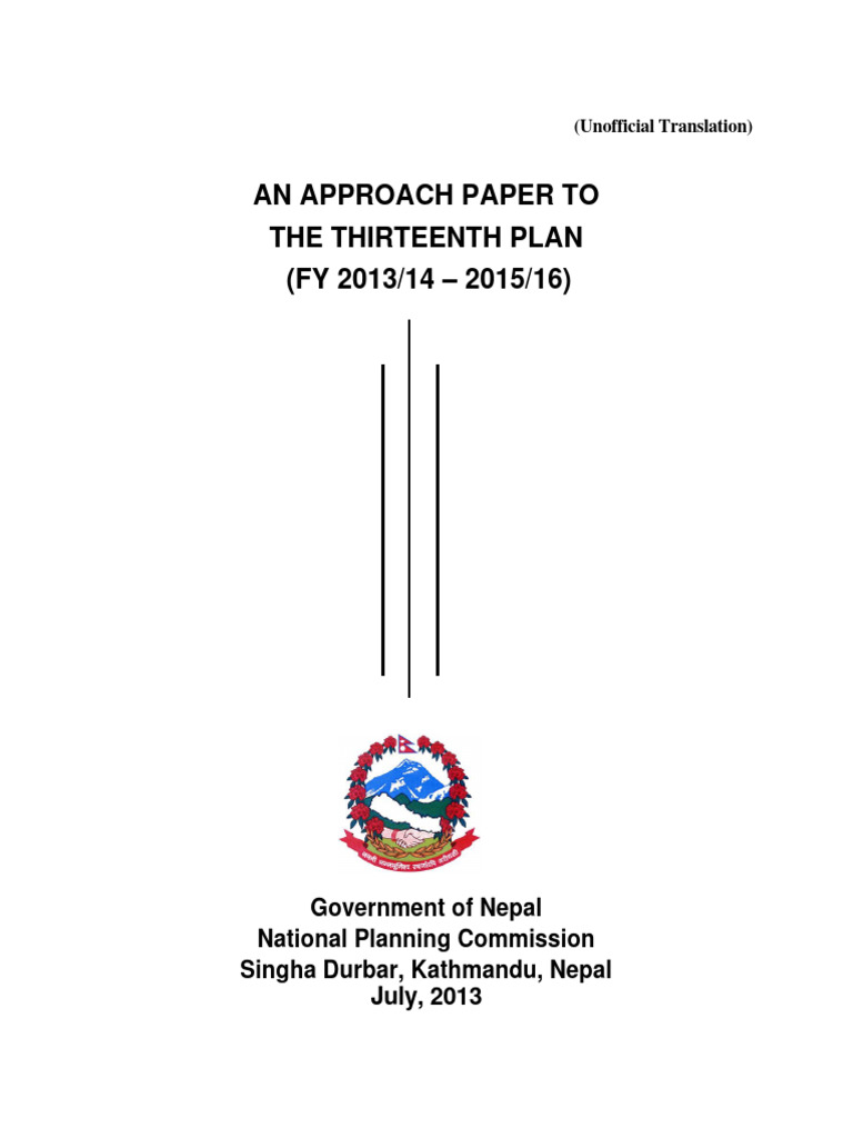 Nepal - 2013!16!13th Plan Approach Paper | PDF | Economic Growth ...