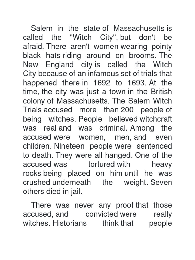 Salem in the state | Download Free PDF | Witchcraft | Salem, Massachusetts