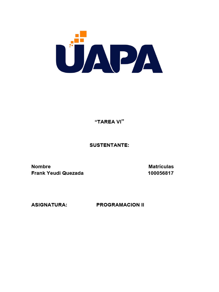 Tarea Vi Programacion Ii | PDF | Software | Ingeniería de software