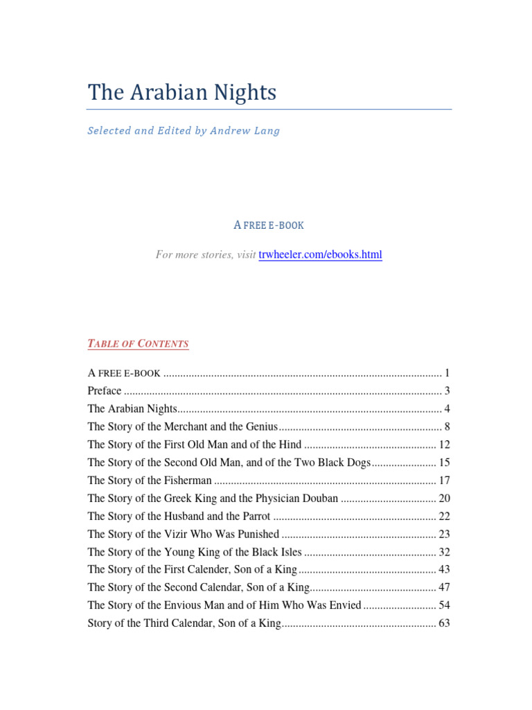 Arabian Nights | PDF | One Thousand And One Nights