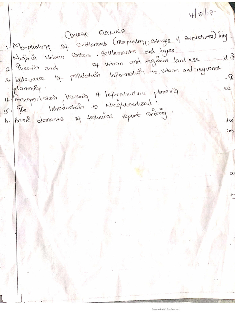 Urp 101 Note-1 | PDF