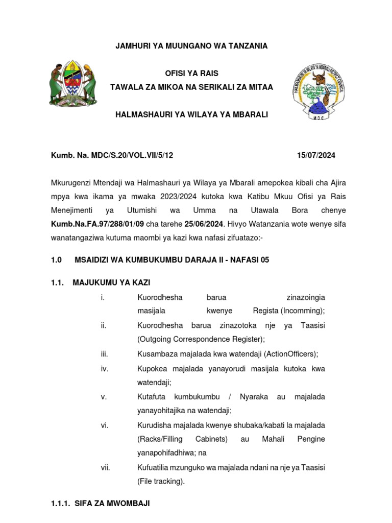 240715164832tangazo La Kazi Mbarali | PDF