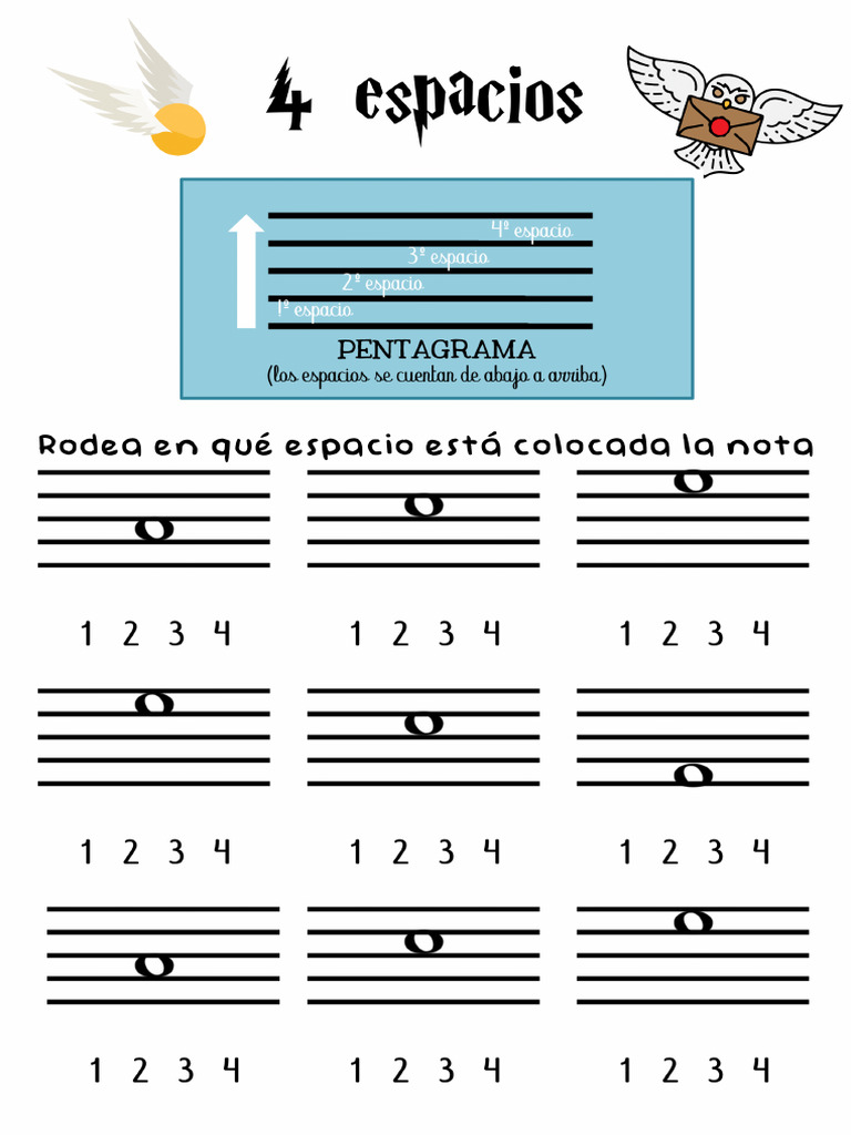 Tarea 2. LOS ESPACIOS DEL PENTAGRAMA | PDF
