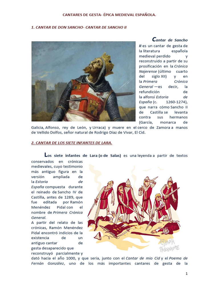 Épica Medieval Española | PDF | Literatura española