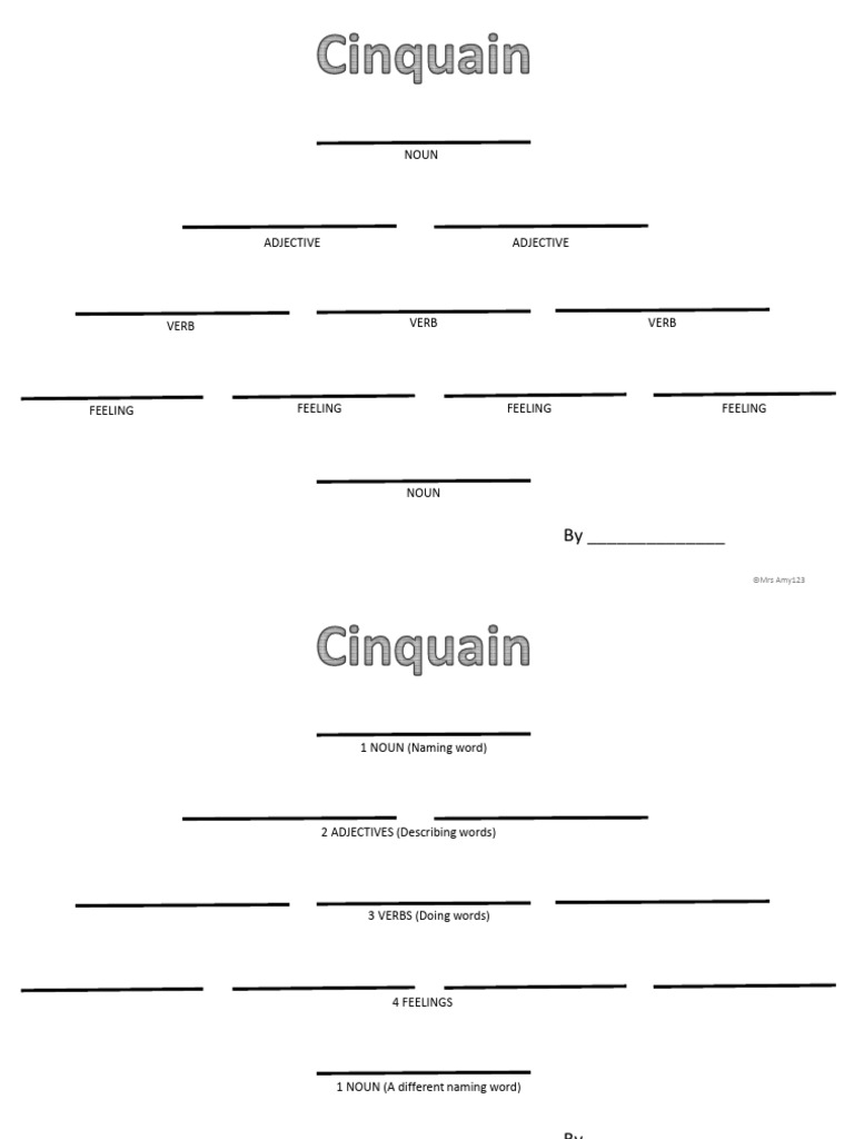 Cinquain Template | PDF