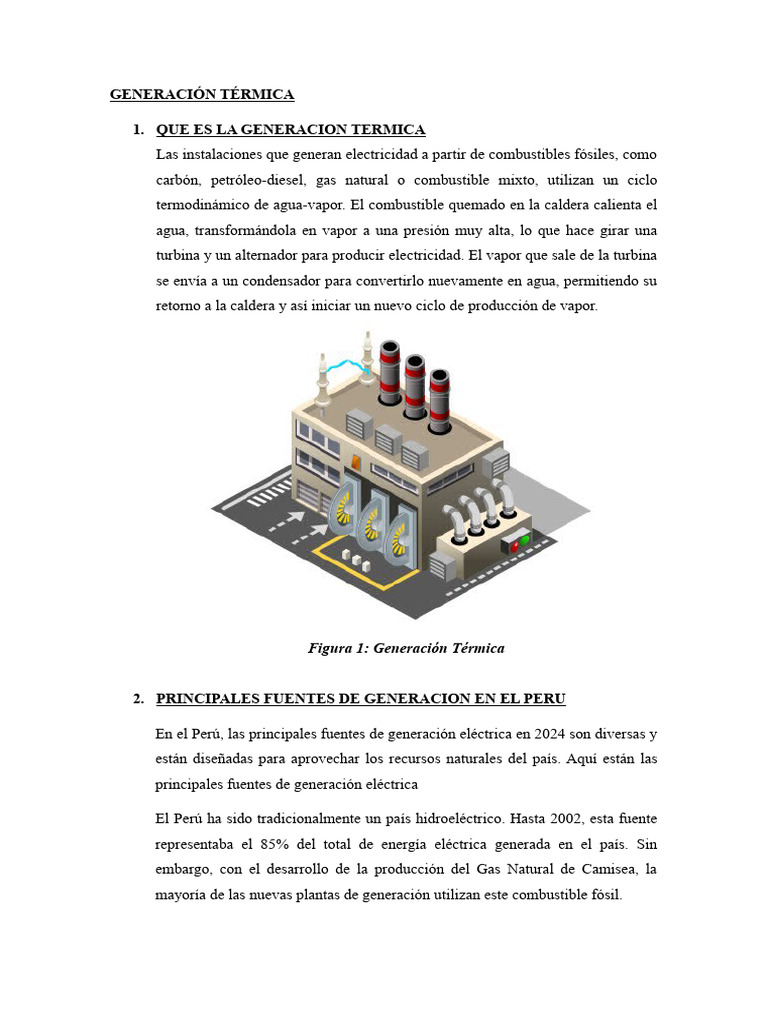 Generación Térmica | PDF | Generación eléctrica | Vapor