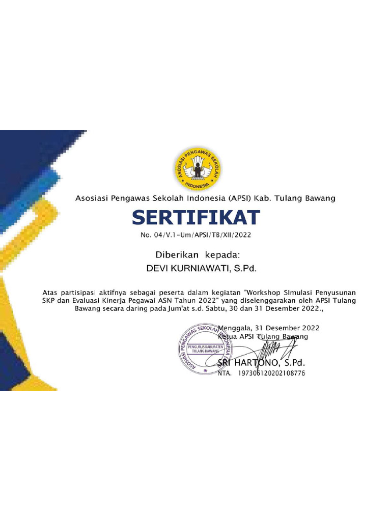 Sertifikat Devi | PDF