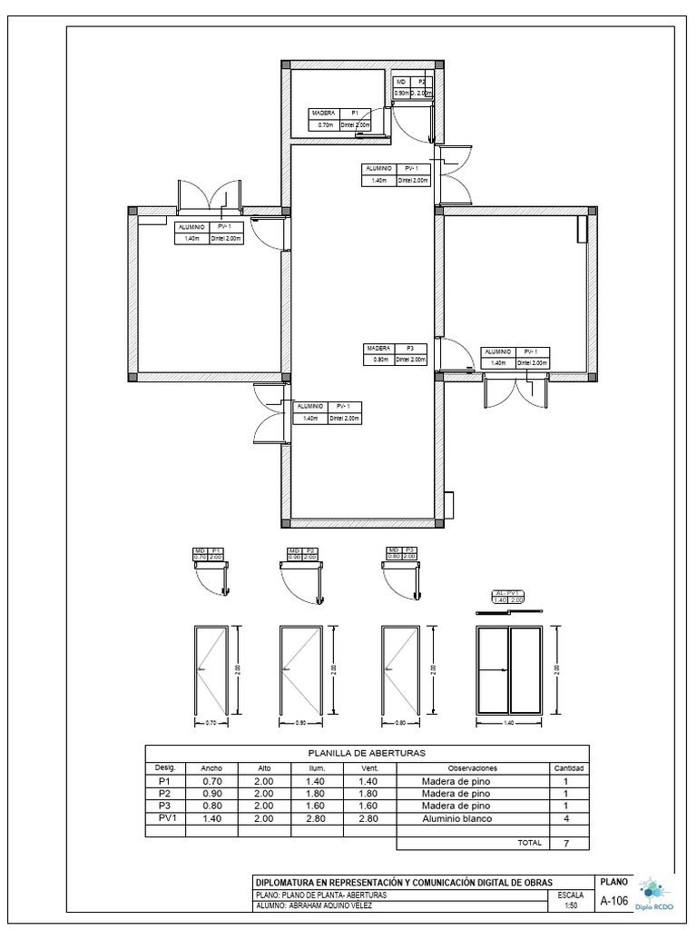Planilla de Aberturas: Aluminio y Madera | PDF