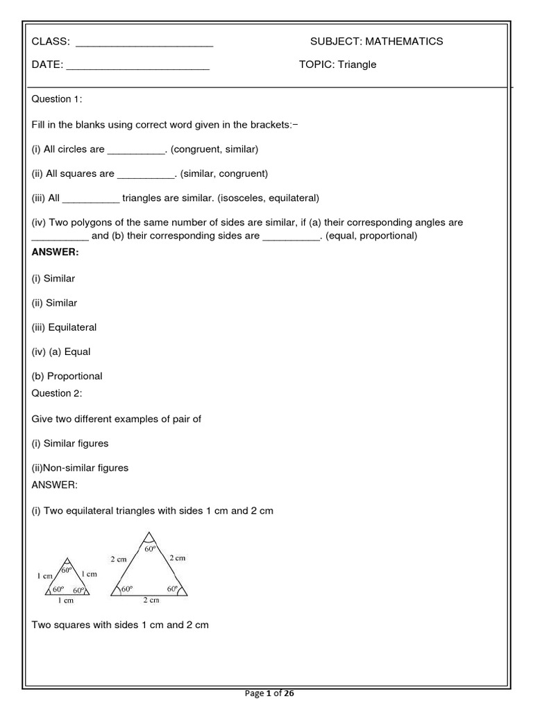 Std.10 Triangle - Sol | PDF | Triangle | Geometry