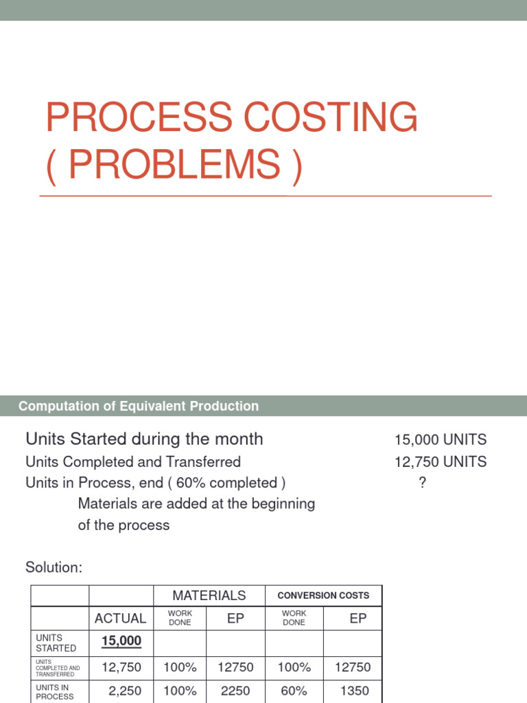 Ix. Process Costing Problems | PDF | Management Accounting | Business ...