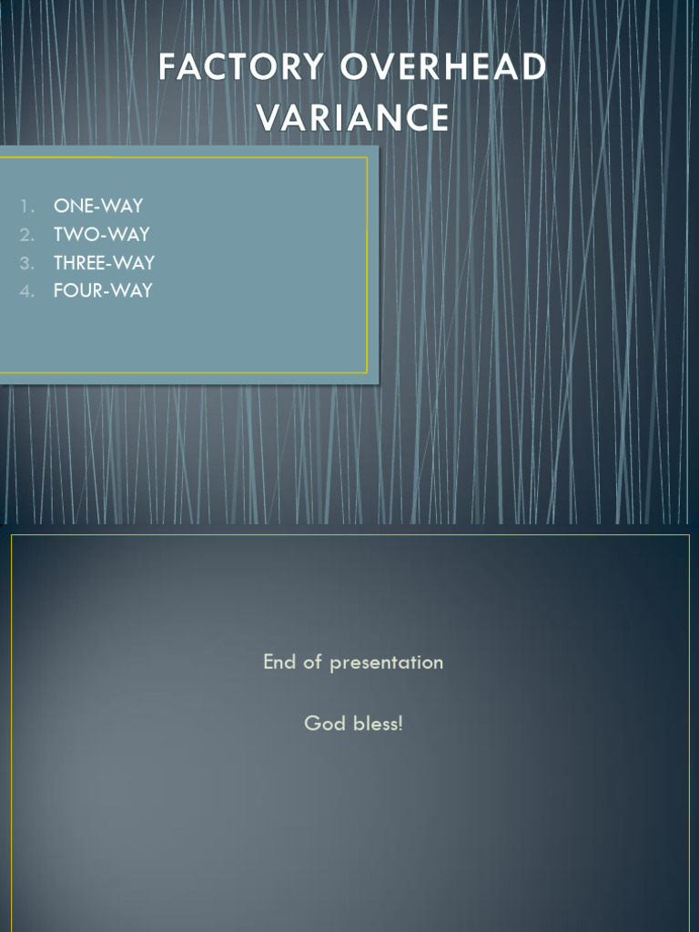 Vi. Factory Overhead Variance | PDF | Variance | Analysis Of Variance
