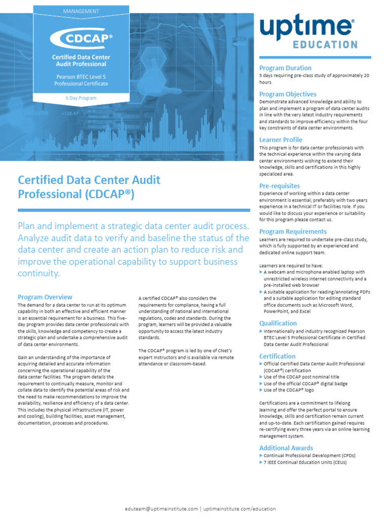 Certified Data Center Audit Professional Cdcap | PDF | Audit | Business