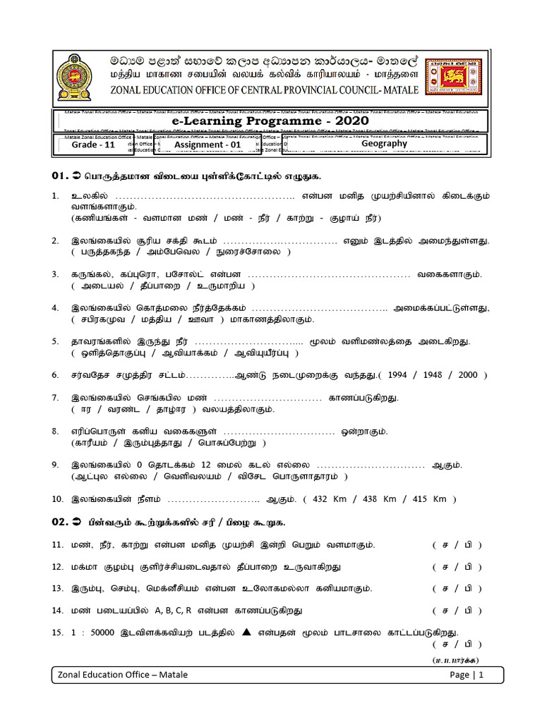 GCE Ordinary Level - Geography - E Learning | PDF