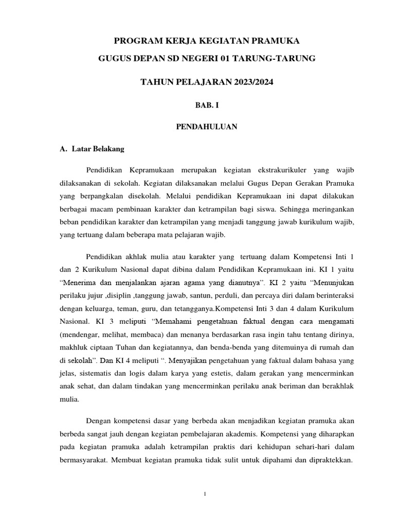 Program Pramuka SDN 01 TT | PDF | Karier & Perkembangan
