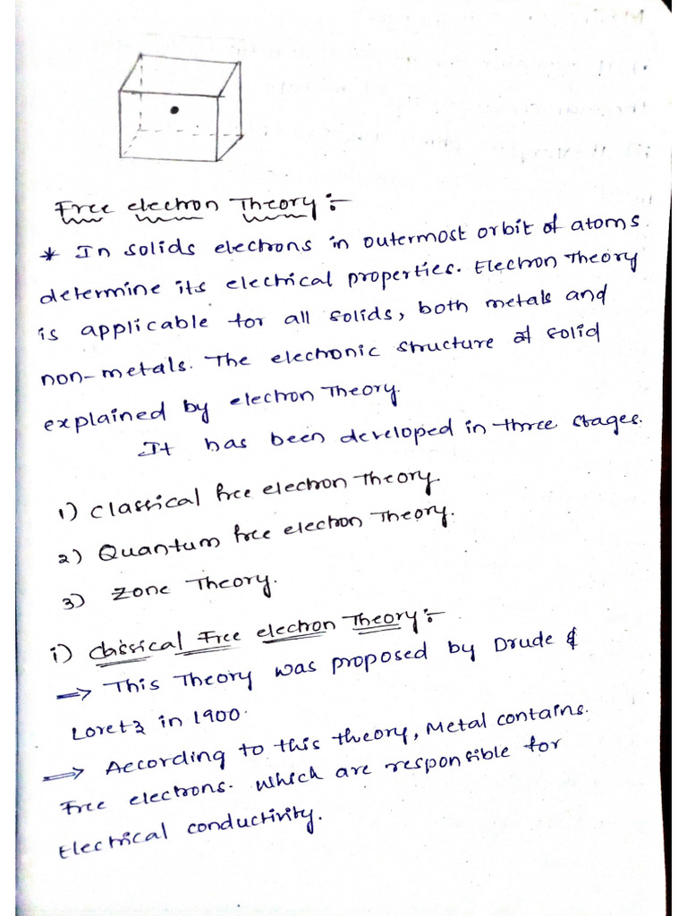 Free Electron Theory | PDF