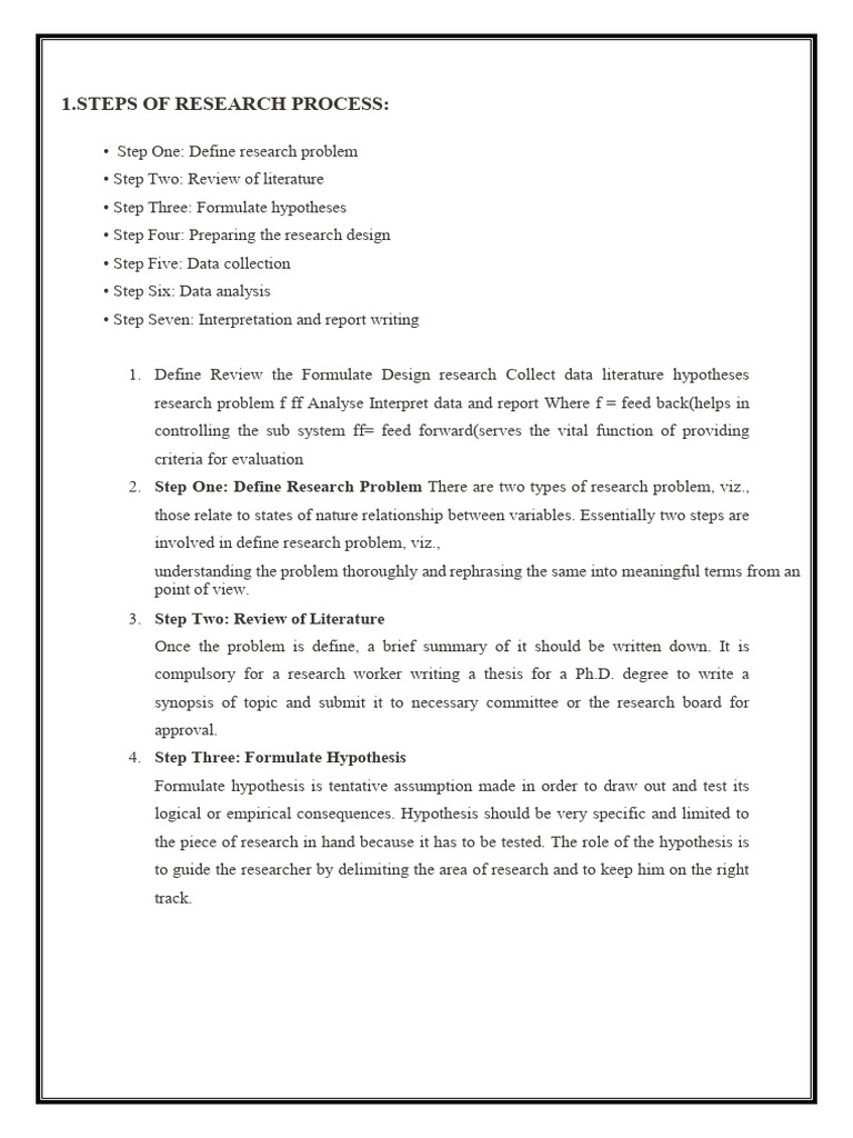 Steps of Research Process | PDF | Hypothesis | Data
