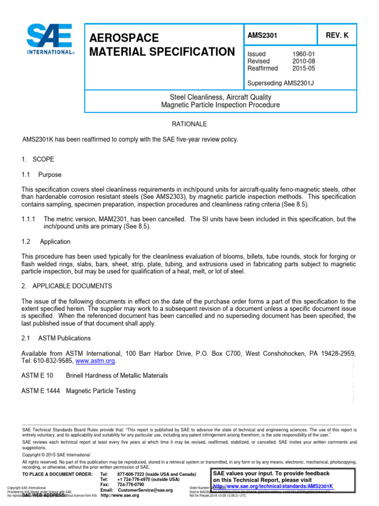Sae Ams 2301 - K | PDF | Heat Treating | Specification (Technical Standard)